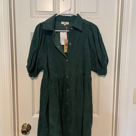 entro | Dresses | Nwt Entro Corded Pearl Snap Dress Green Size Medium ...